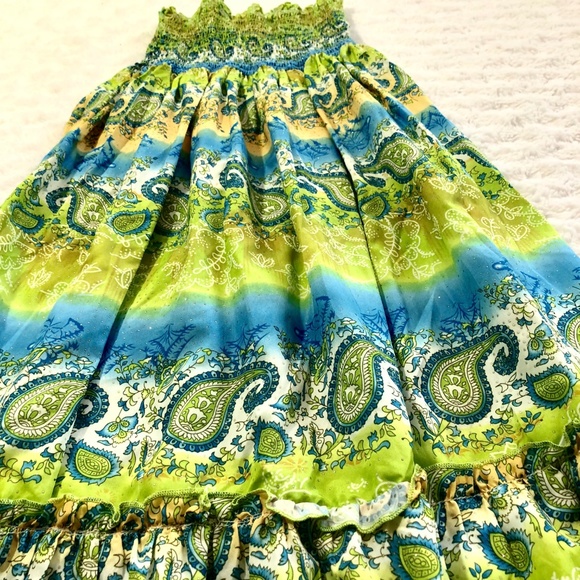 Squeeze | Dresses | Squeeze Girls Strapless Neon Paisley Summer Dress | Poshmark